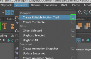 Creating an animation motion trail in Maya - John Player