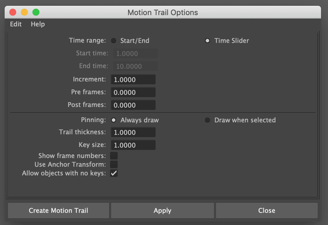 Creating an animation motion trail in Maya - John Player