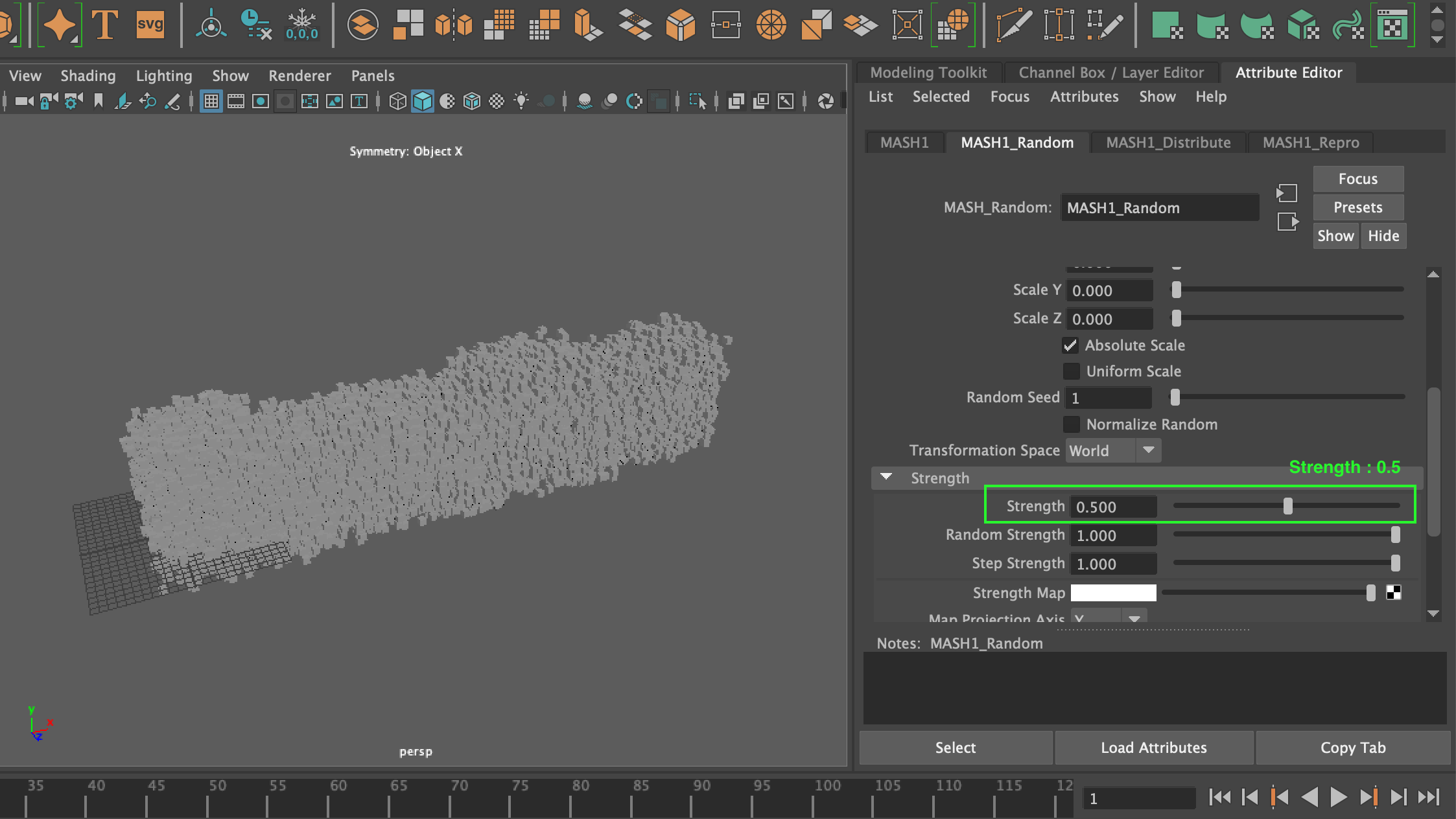 MASH Random in Maya example - John Player