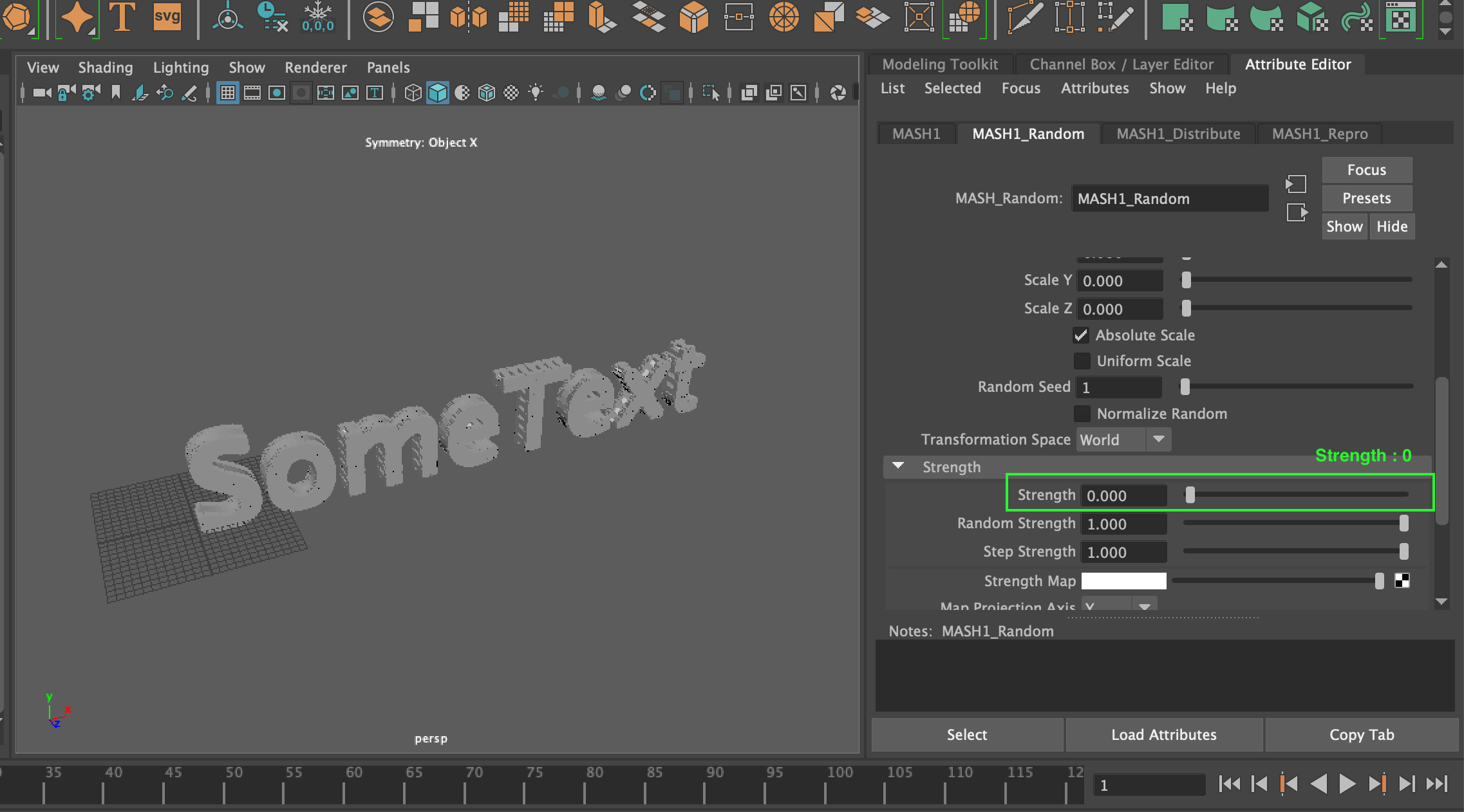 MASH Random in Maya example - John Player