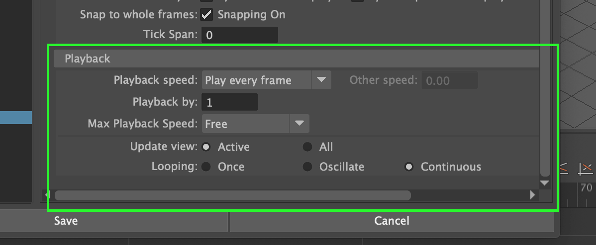 Maya animation playback preferences - John Player