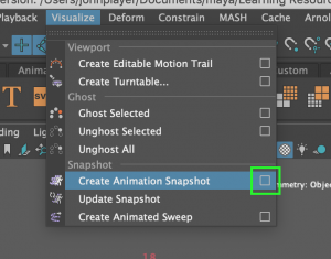 Animation Snapshots in AutoDesk Maya - John Player