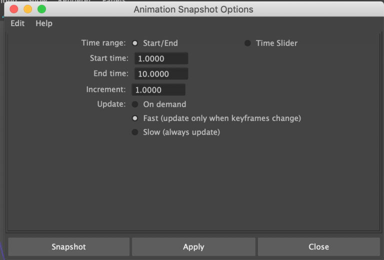 Animation Snapshots in AutoDesk Maya - John Player
