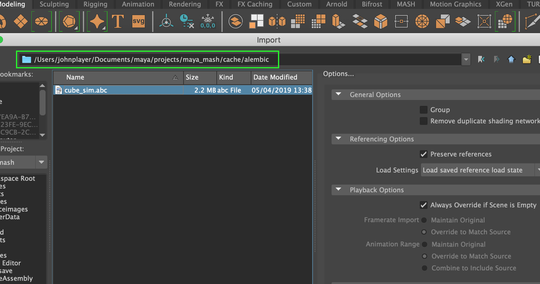Caching Animations in AutoDesk Maya - John Player