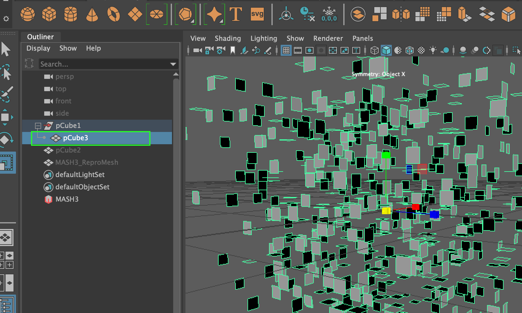 MASH Explode in AutoDesk Maya Example - John Player