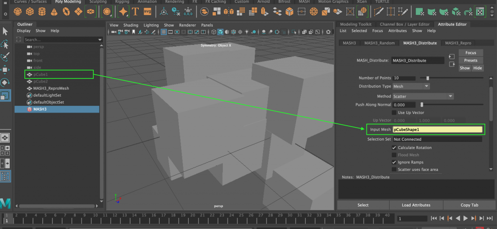 MASH Explode in AutoDesk Maya Example - John Player