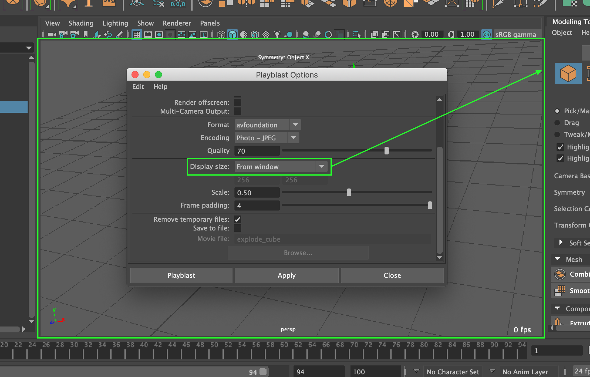 Creating A Playblast In Autodesk Maya With Example John Player