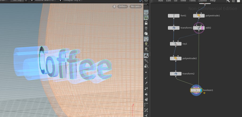 How to cut text into an object in Houdini - John Player