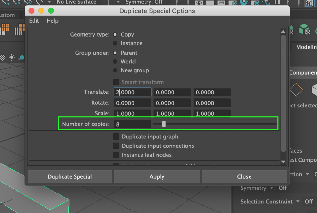 How to create an instance of an object in AutoDesk Maya - John Player