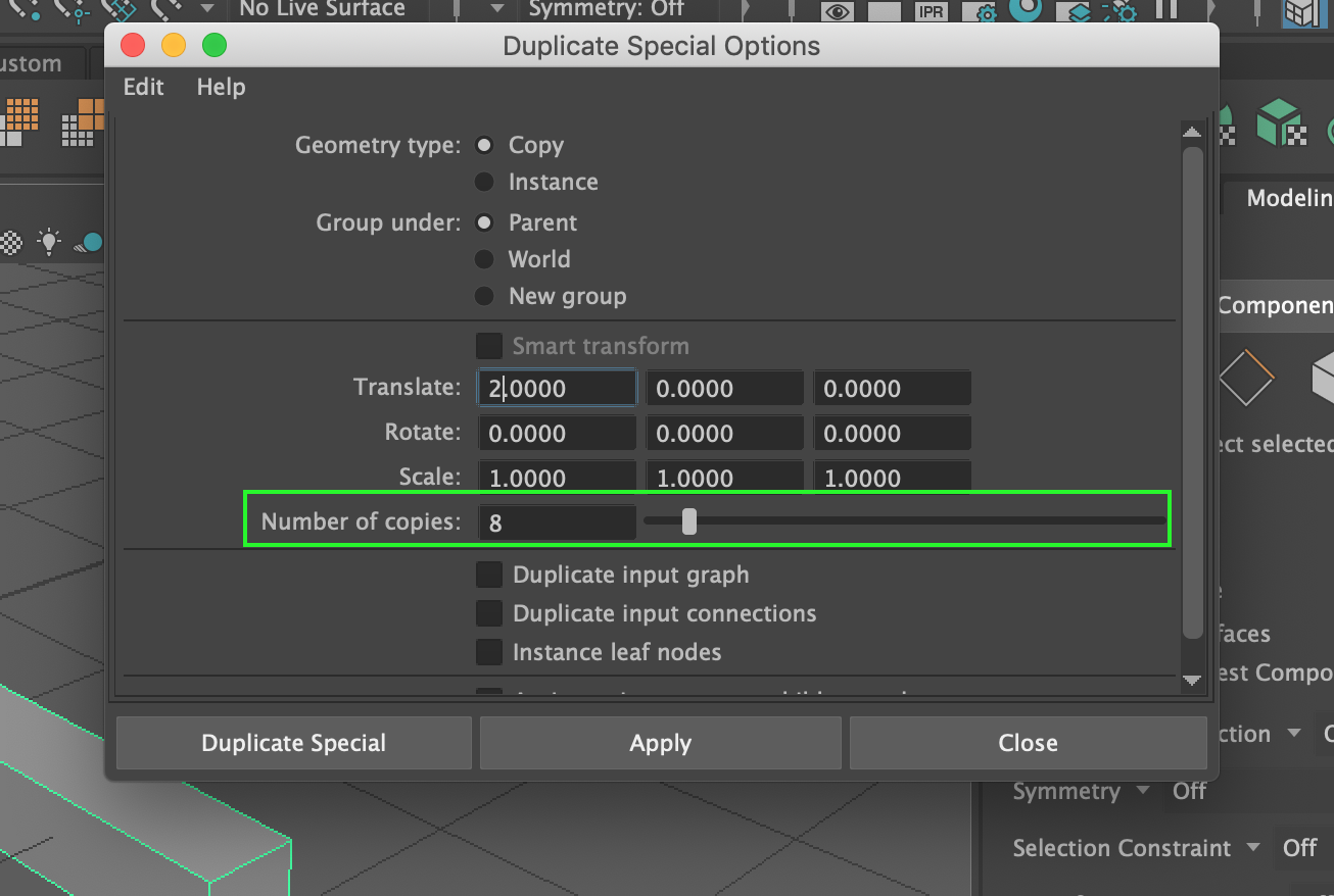 How to create an instance of an object in AutoDesk Maya - John Player