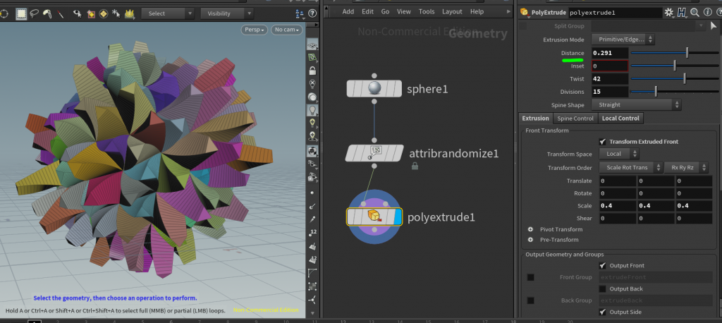 Example use of the Attribute Randomize node in Houdini - John Player