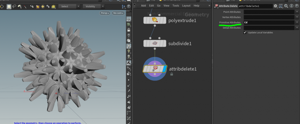 Example use of the Attribute Randomize node in Houdini - John Player